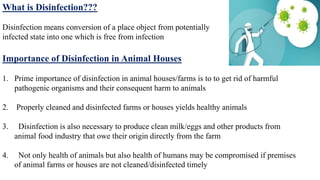 Disinfectants used in Animal House & process of disinfection | PPTX