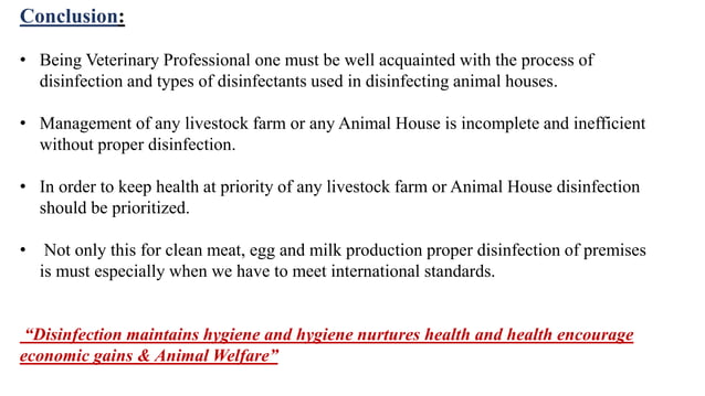 Disinfectants used in Animal House & process of disinfection | PPTX