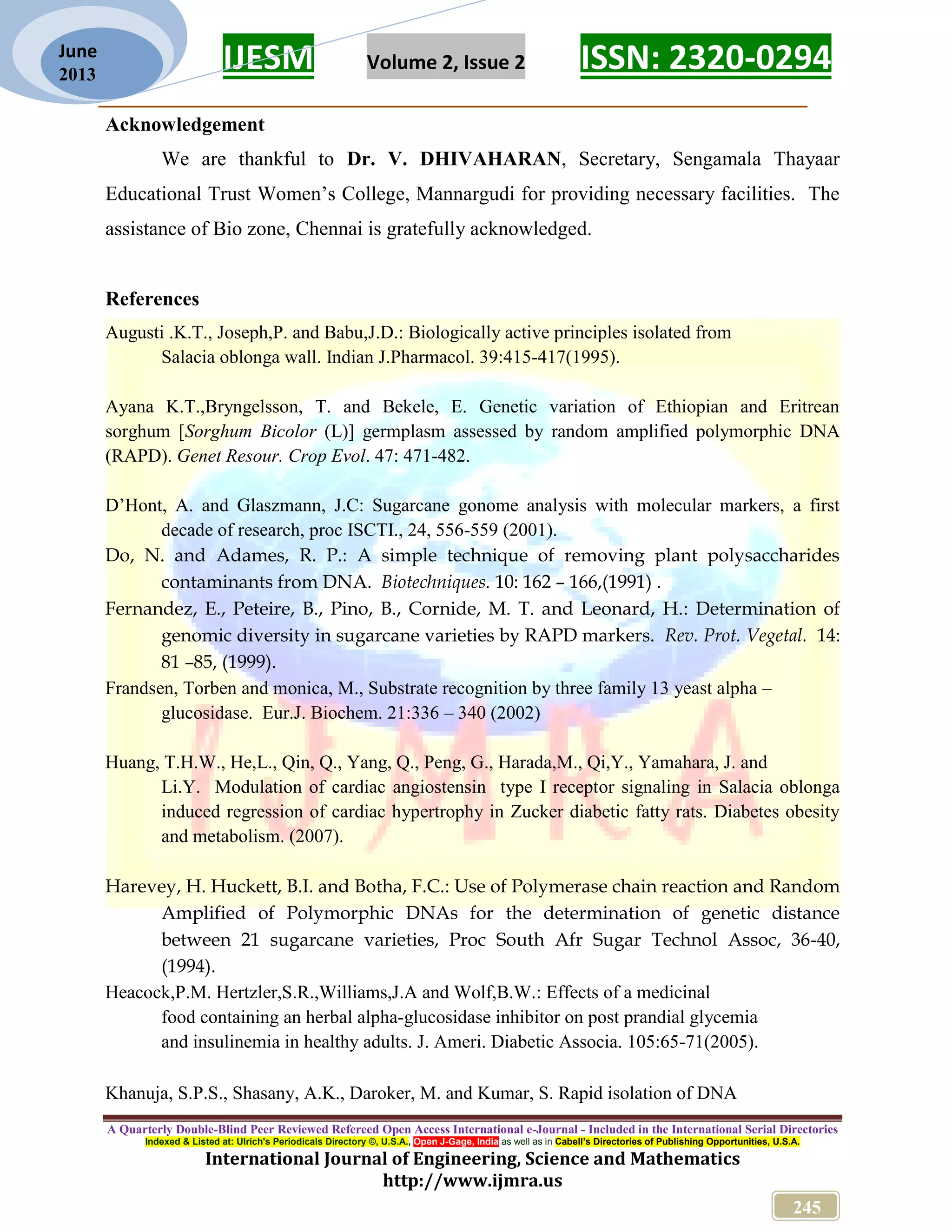 MODIFICATION OF PROTCOL FOR ISOLATION AND PURIFICATION OF GENOMIC DNA | PDF