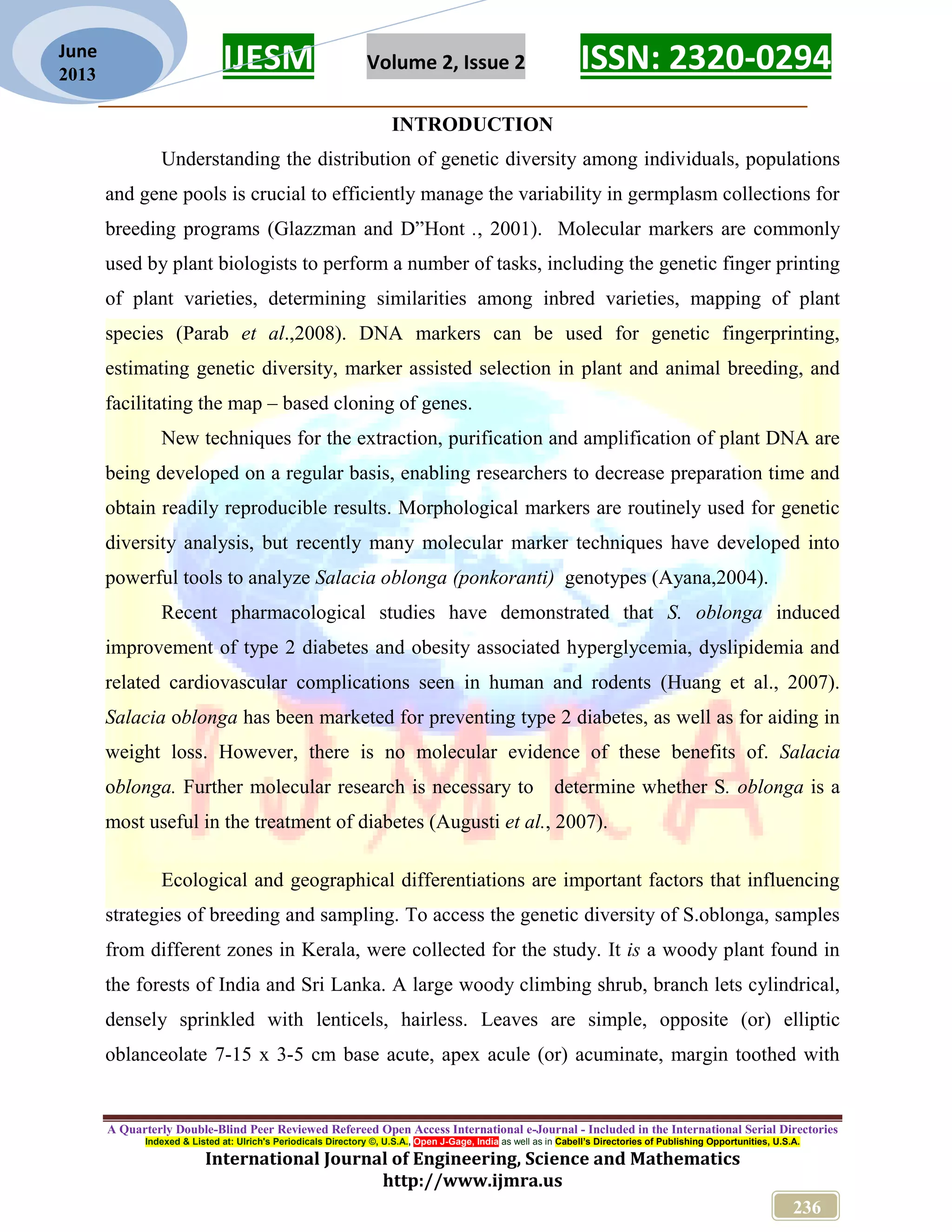 MODIFICATION OF PROTCOL FOR ISOLATION AND PURIFICATION OF GENOMIC DNA | PDF