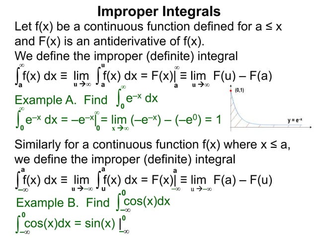 23 improper integrals send-x | PPT