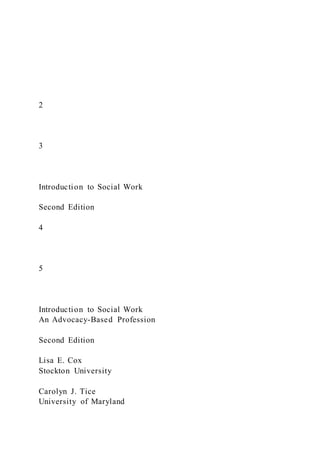 23 introduction to social worksecond ed | PDF