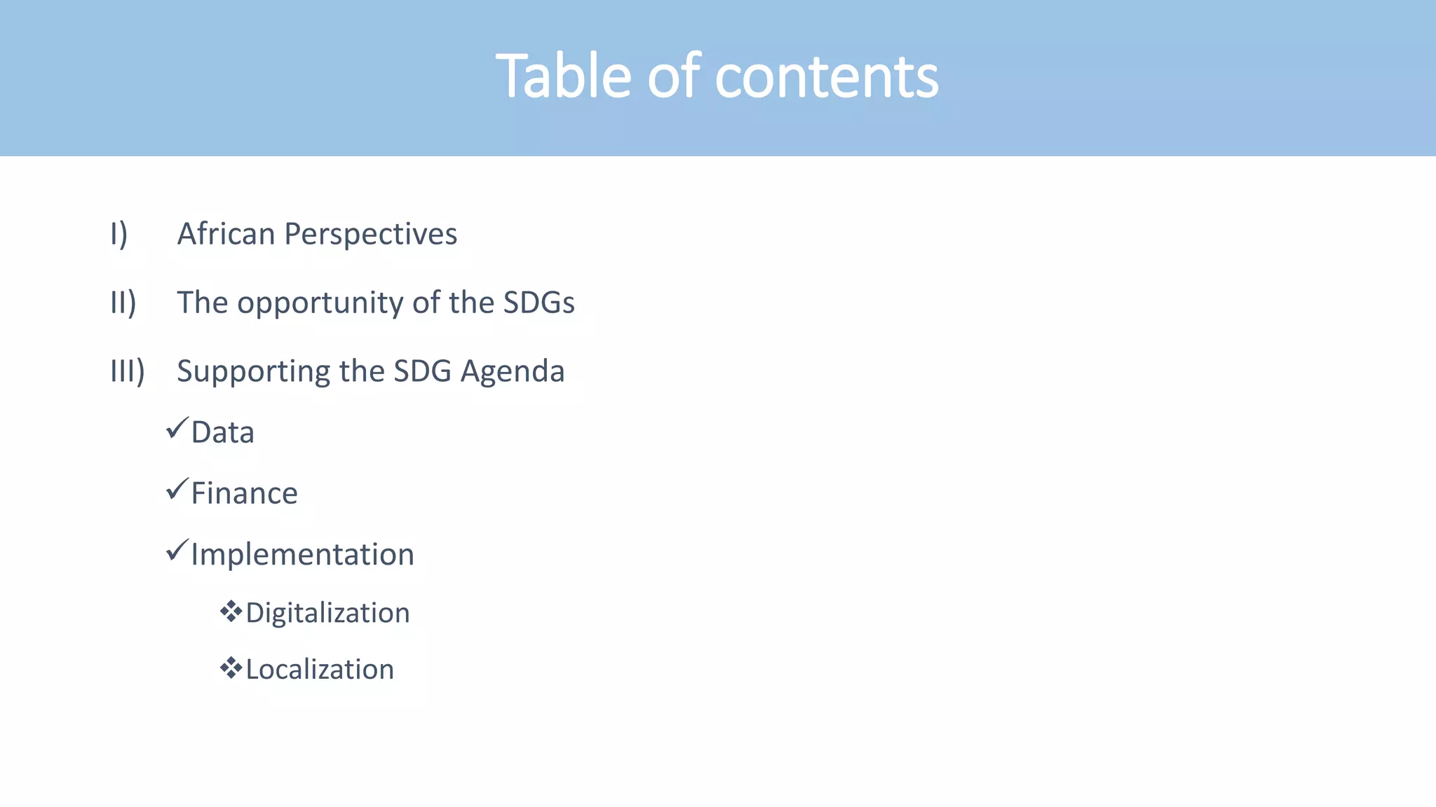 Achieving the SDGs in Africa: data, finance, digitalization & localization | PPTX