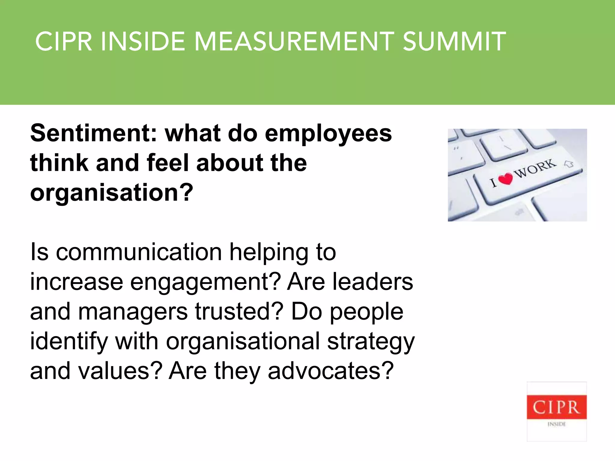 Surveys, sentiment and strategy internal communication measurement ...