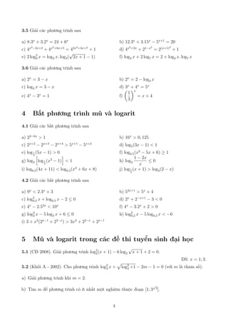 Chuyên đề bai tap mu va logarit | PDF