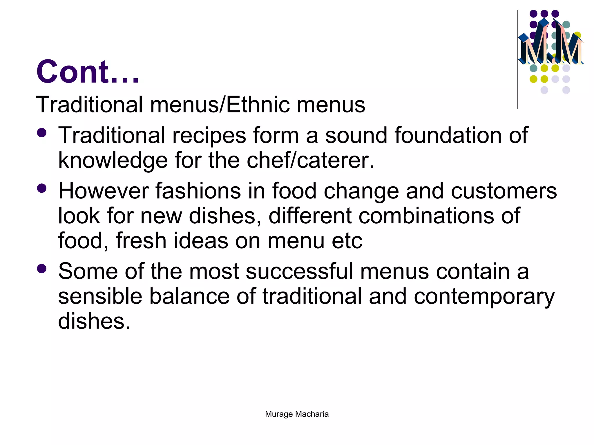 Menu Planning | PPT