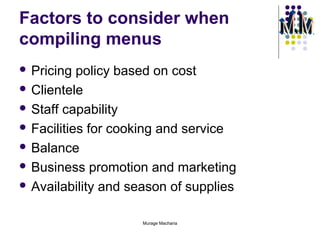 Menu Planning | PPT