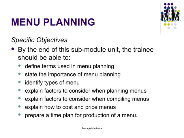 Menu Planning | PPT