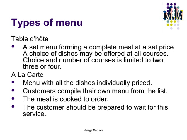 Menu Planning | PPT