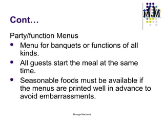 Menu Planning | PPT