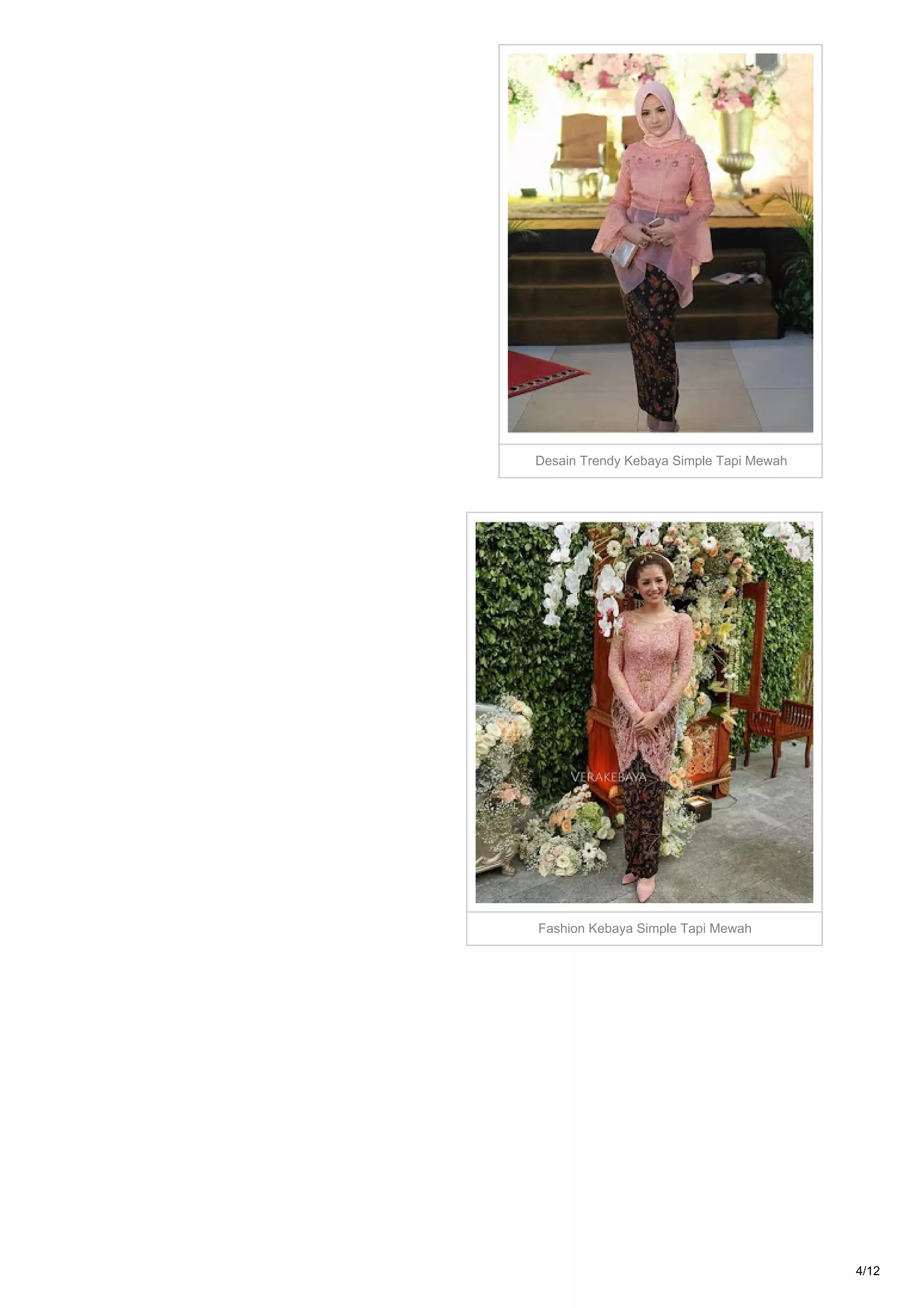 23 model baju kebaya simple tapi mewah terbaru 2018 | PDF