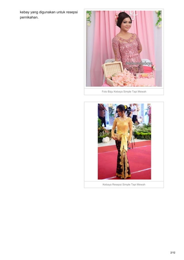 23 model baju kebaya simple tapi mewah terbaru 2018 | PDF