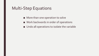 2 3 multi step equations | PPT