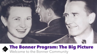'23 NSO - Bonner Program - The Big Picture | PPT