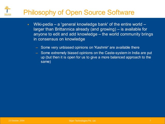 Presentation on Open Source at PHDCC | PDF