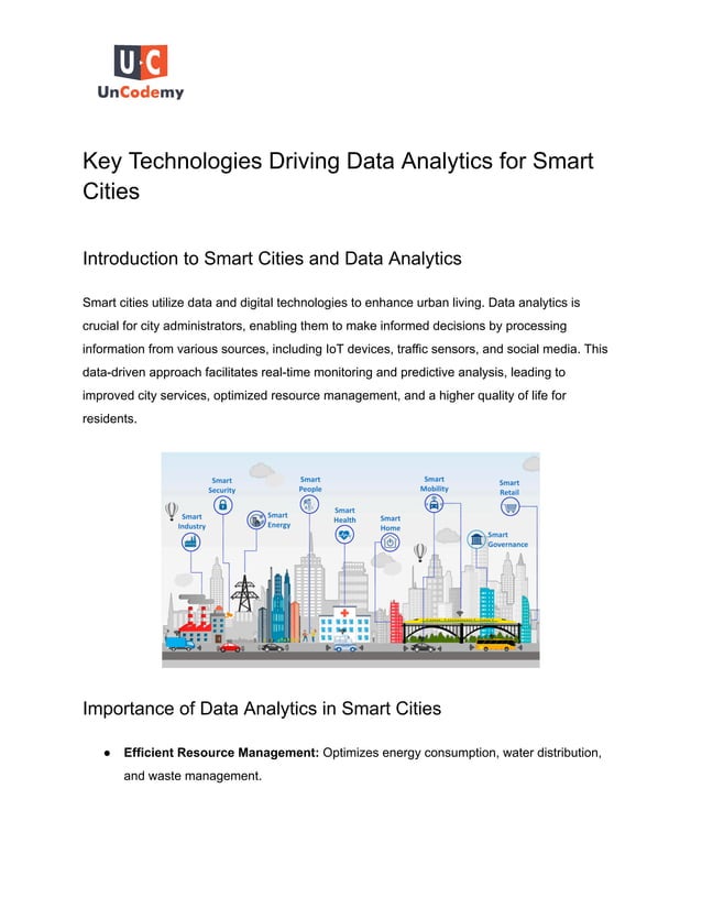 Key Technologies Driving Data Analytics for Smart Cities | PDF