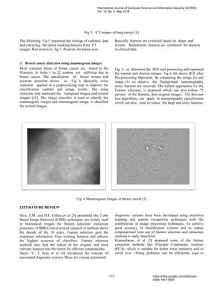 Survey of Feature Selection / Extraction Methods used in Biomedical Imaging | PDF