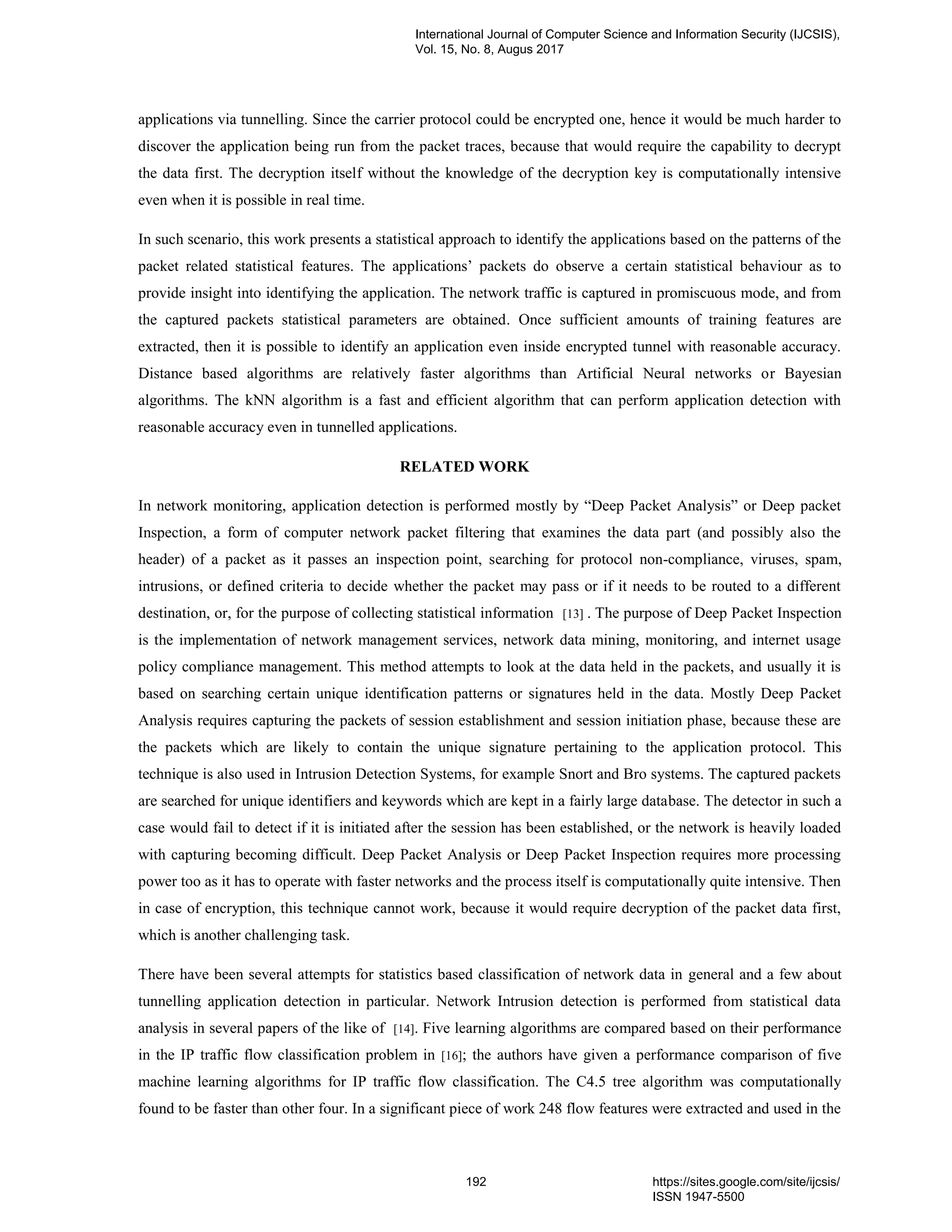 Scalable Statistical Detection Of Tunnelled Applications Pdf