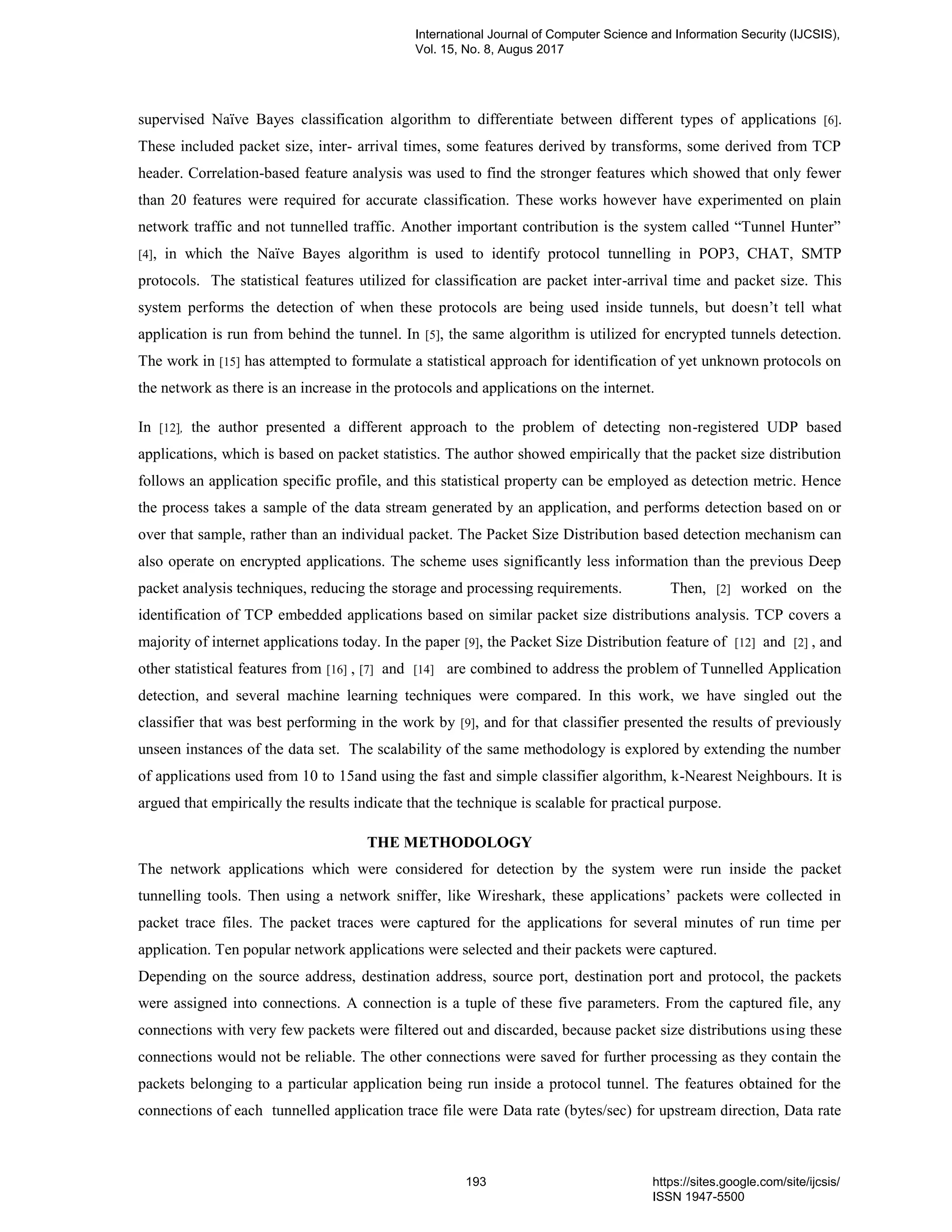 Scalable Statistical Detection Of Tunnelled Applications Pdf