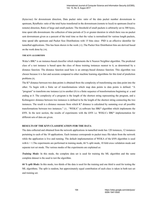Scalable Statistical Detection Of Tunnelled Applications Pdf