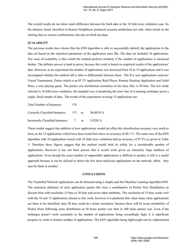 Scalable Statistical Detection Of Tunnelled Applications Pdf