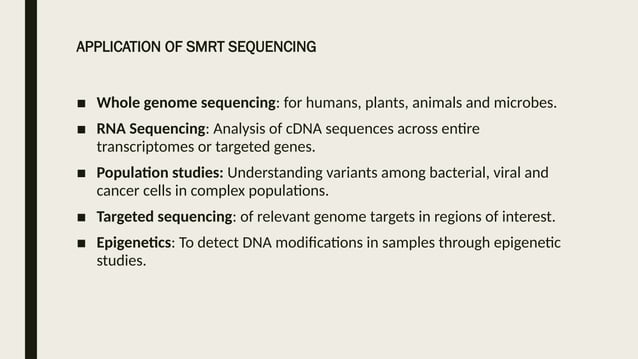 Pacbio Sequencing Principle Types Application Advantage And Disadvantage Pptx