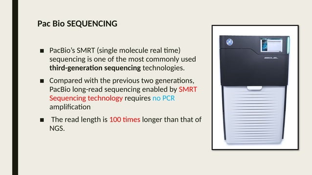 Pacbio Sequencing Principle Types Application Advantage And Disadvantage Pptx
