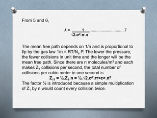THERMAL CONDUCTIVITY OF GASES; MOLECULAR COLLISIONS AND MEAN FREE PATH.pptx