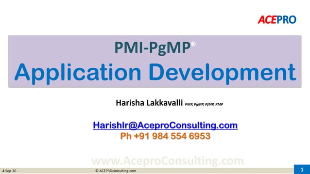 PMI-PgMP Application Development | PDF | Resume Writing and Advice ...