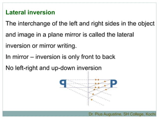 23 pius augustine reflection plane and spherical mirrors | PPT