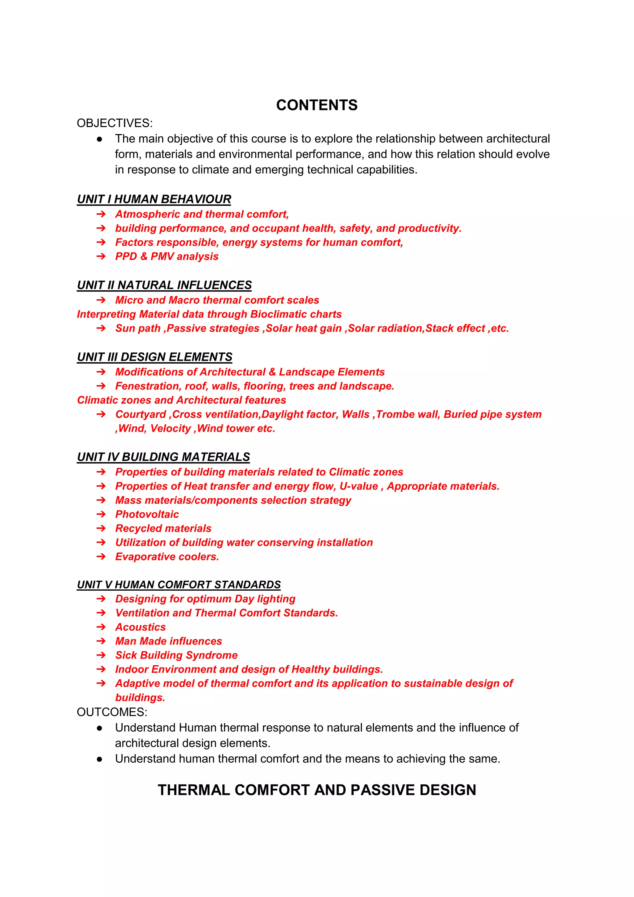sem 2 thermal comfort and passive design | PDF