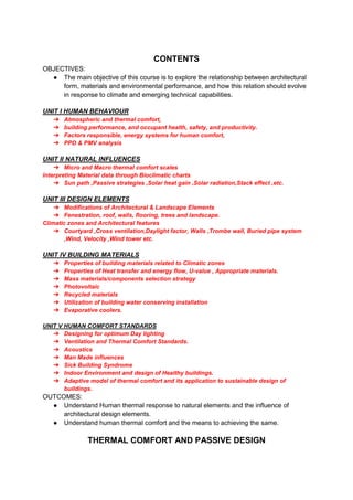 sem 2 thermal comfort and passive design | PDF