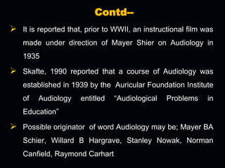 Over view of AUDIOLOGY AUDIO VISUAL THERAPY | PPT