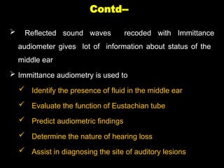 23rd B Lec 8 Riphah Immittance Audiometry.ppt | Ear, Nose and Throat ...