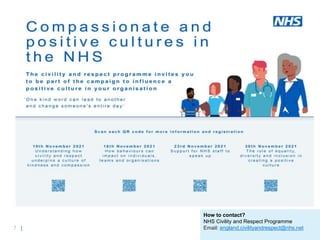 Compassionate and positive cultures in the NHS: Support for NHS Staff ...