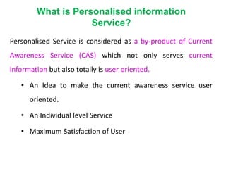Library Personalized information service : Interface with web 2.0 and ...