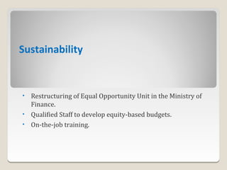 Integrating Equal Opportunity Principle in Budgets - Egypt | PPT
