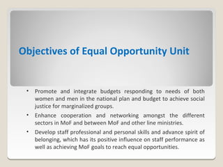 Integrating Equal Opportunity Principle in Budgets - Egypt | PPT