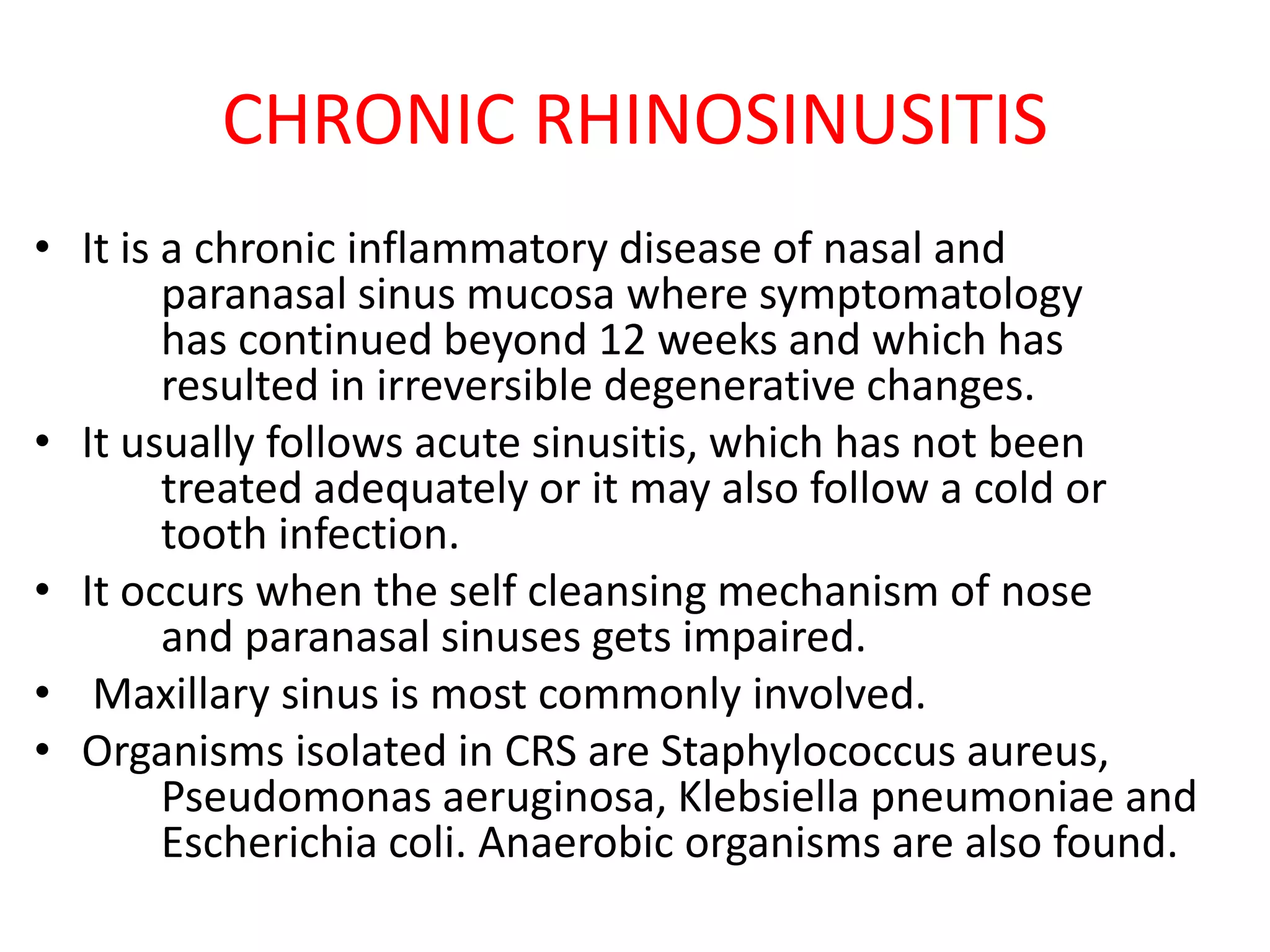 ACUTE & CHRONIC RHINOSINUSITIS | PPTX