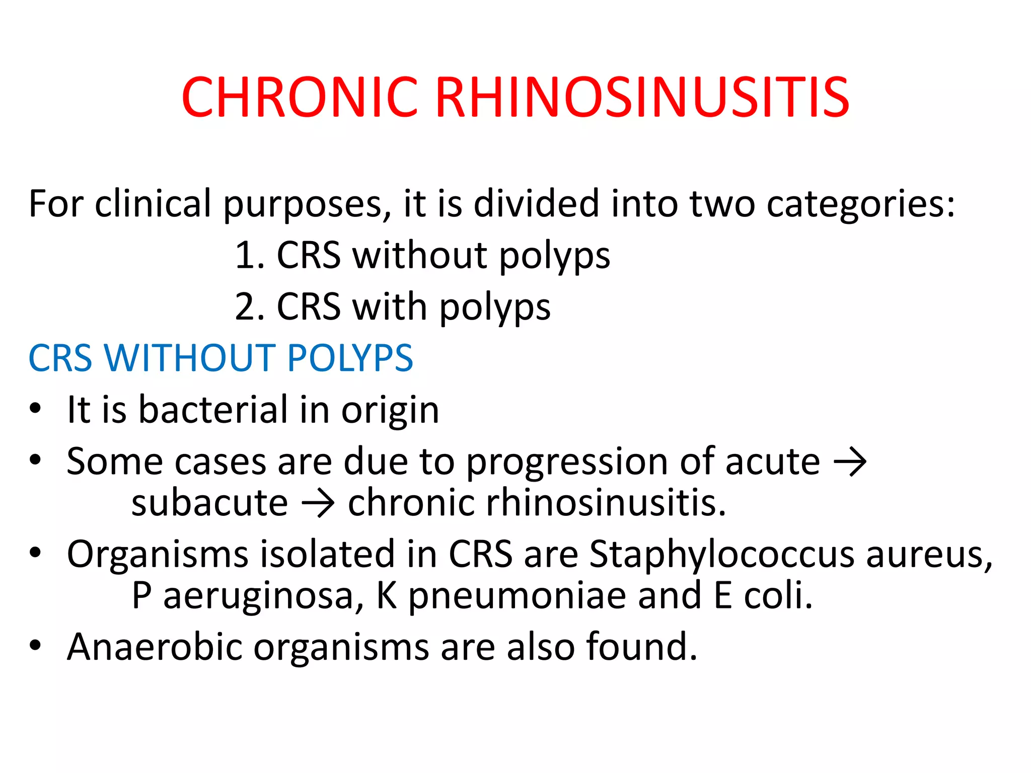 ACUTE & CHRONIC RHINOSINUSITIS | PPTX