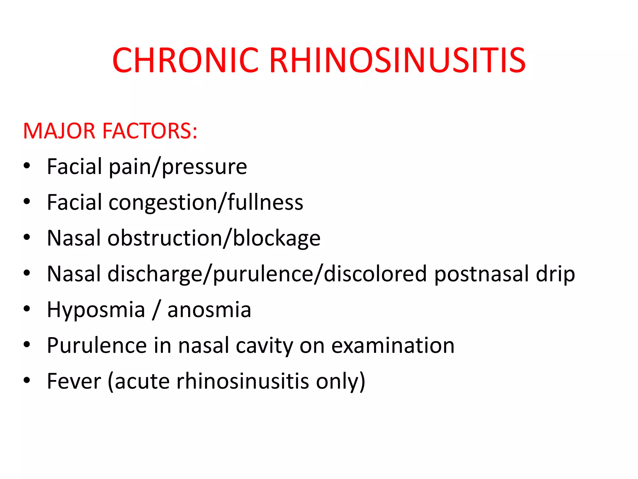 ACUTE & CHRONIC RHINOSINUSITIS | PPT