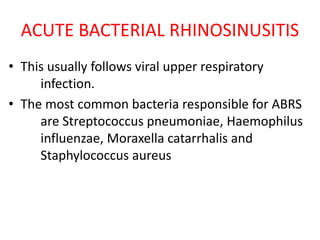 ACUTE & CHRONIC RHINOSINUSITIS | PPTX