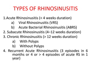 ACUTE & CHRONIC RHINOSINUSITIS | PPTX