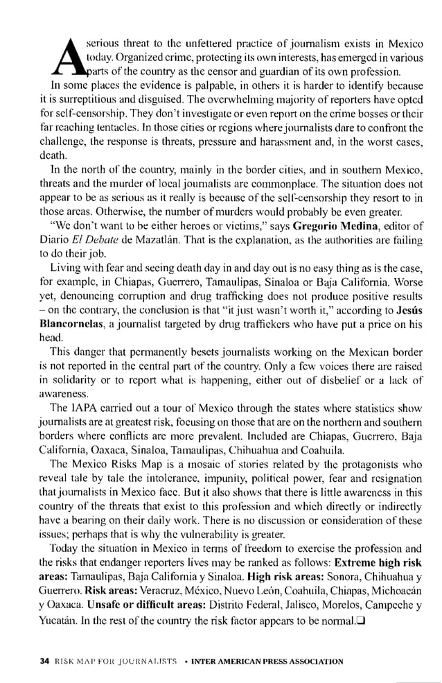 23 Risk Map for Journalists | PDF