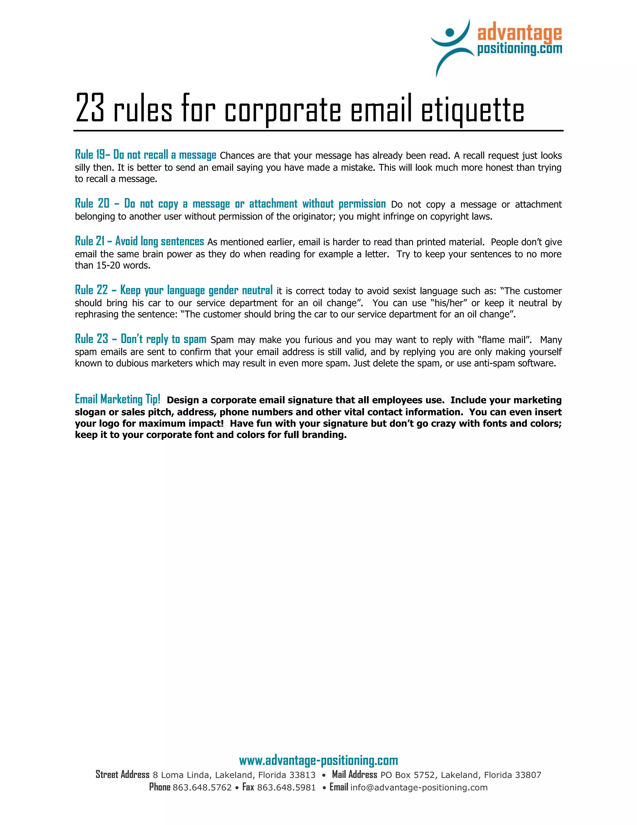 23 rules of_corporate_email_etiquette | PDF