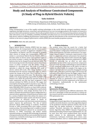 Study and Analysis of Nonlinear Constrained Components A Study of Plug-in Hybrid Electric ...