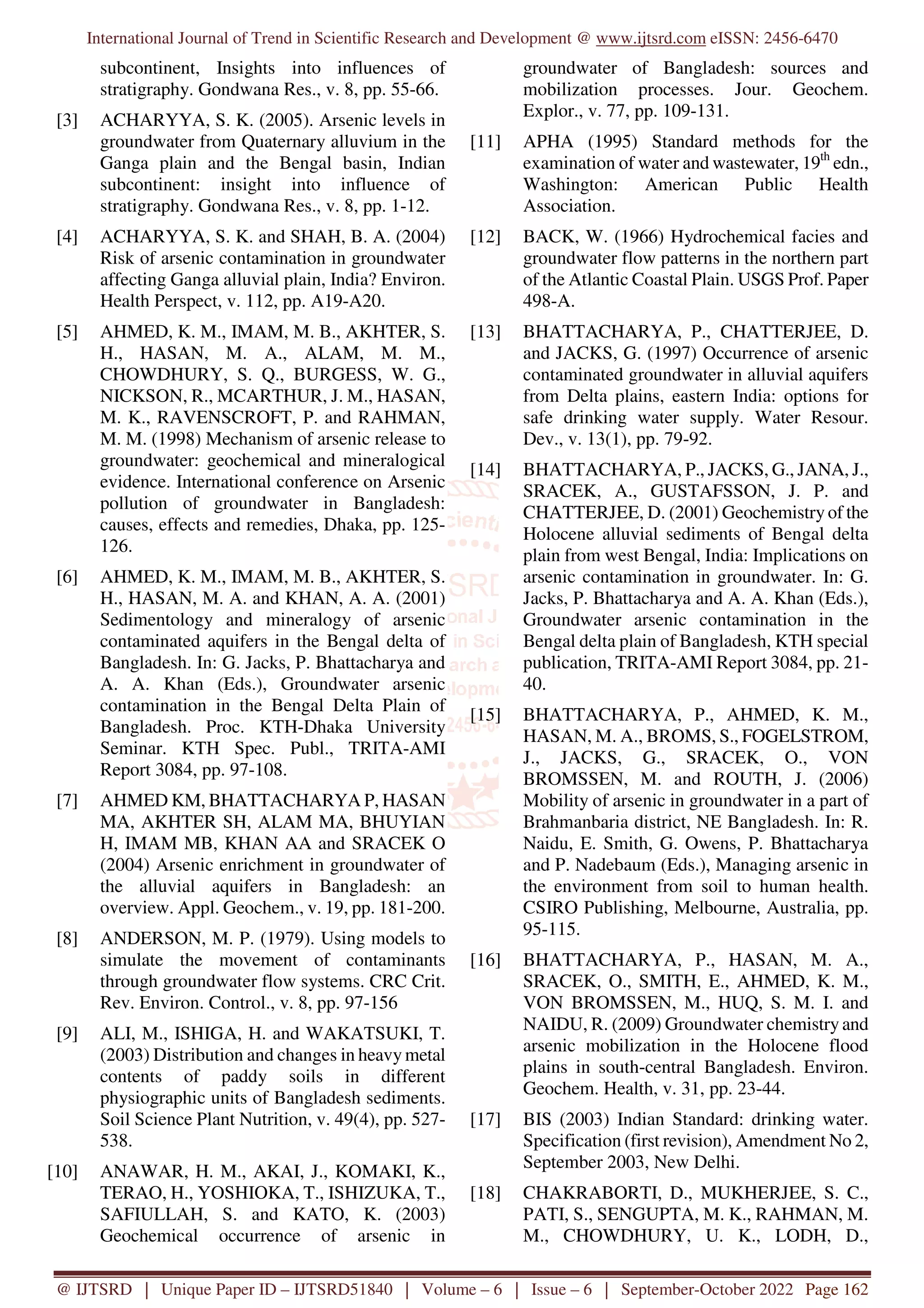 Study of Groundwater Arsenic in Terai Belt of Eastern Uttar Pradesh ...