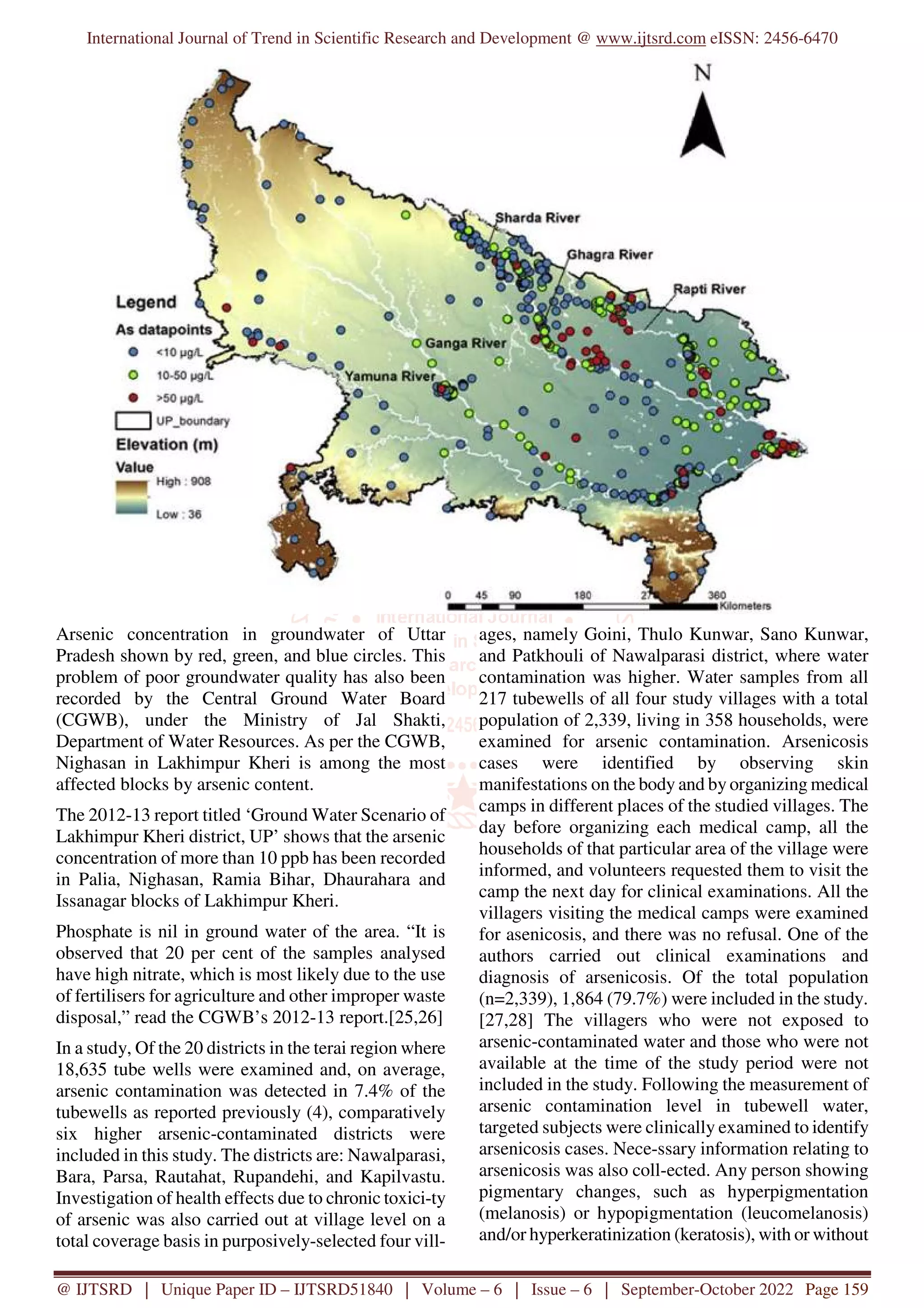 Study of Groundwater Arsenic in Terai Belt of Eastern Uttar Pradesh ...