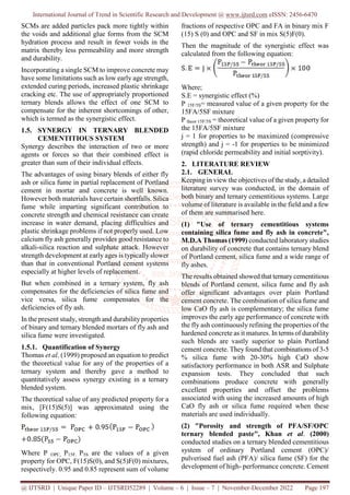 Synergistic Effect on Ternary Blended Cementitious System | PDF