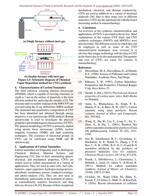 Synthesis, Characterization and Applications of Carbon Nanotubes A Review | PDF
